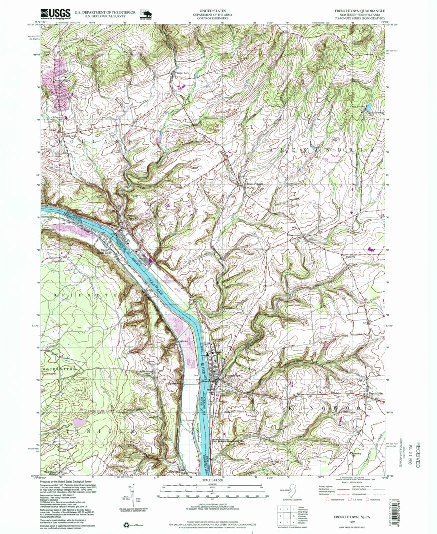 Frenchtown, NJ-PA (1997, 24000-Scale) Map by United States Geological ...