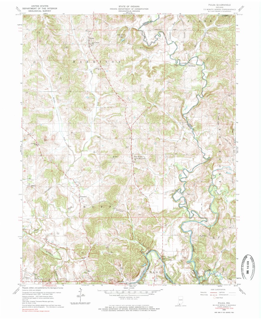 Fulda, IN (1960, 24000-Scale) Map by United States Geological Survey ...