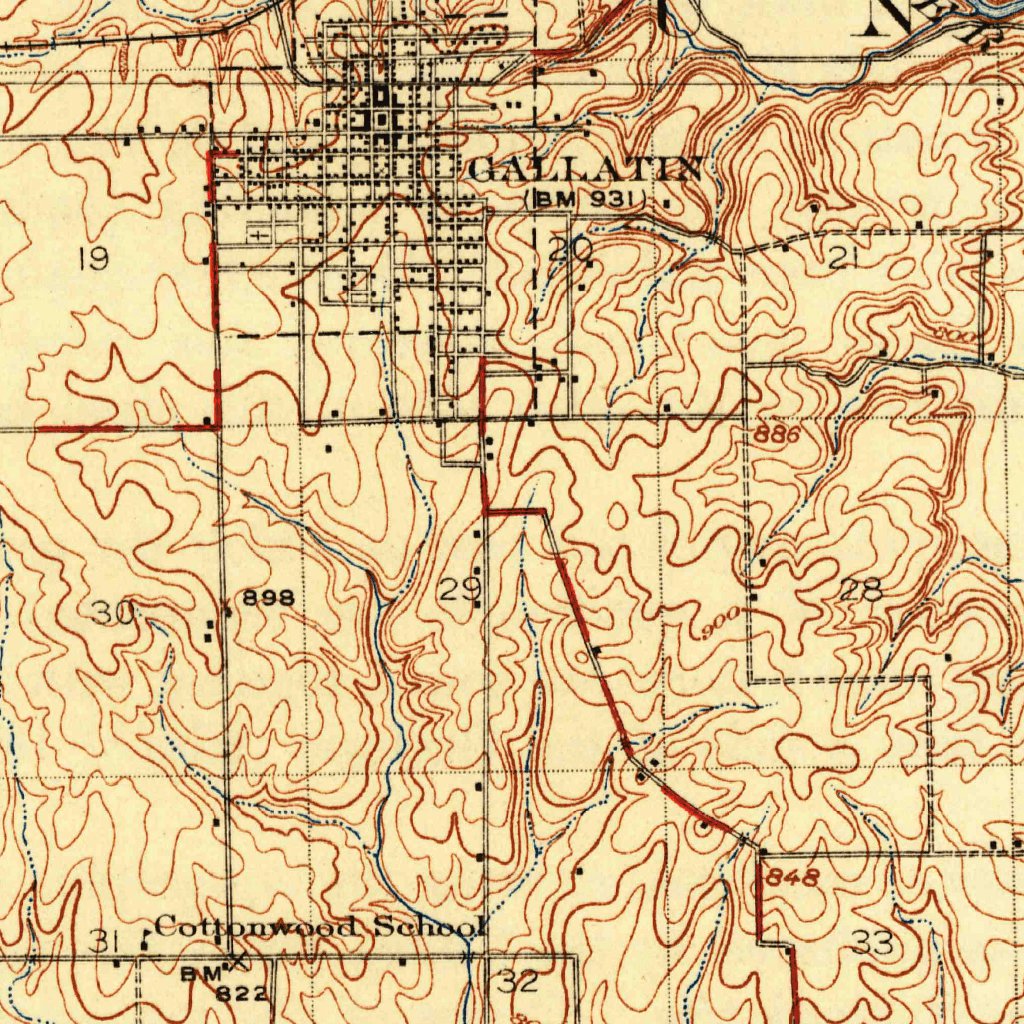Gallatin, MO (1922, 62500-Scale) Map by United States Geological Survey ...