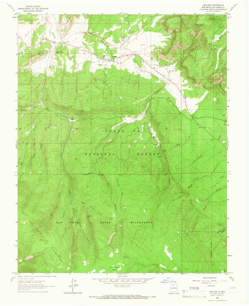 Gallina, NM (1963, 24000-Scale) Map by United States Geological Survey ...