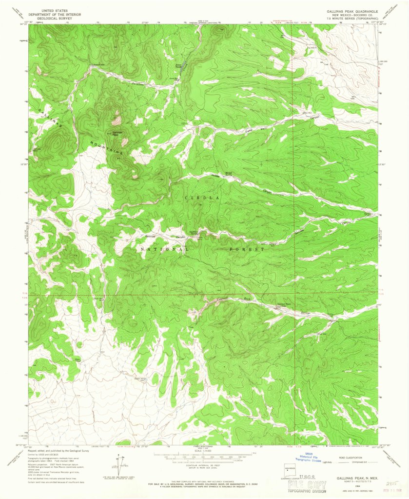 Gallinas Peak, NM (1964, 24000-Scale) Map by United States Geological ...