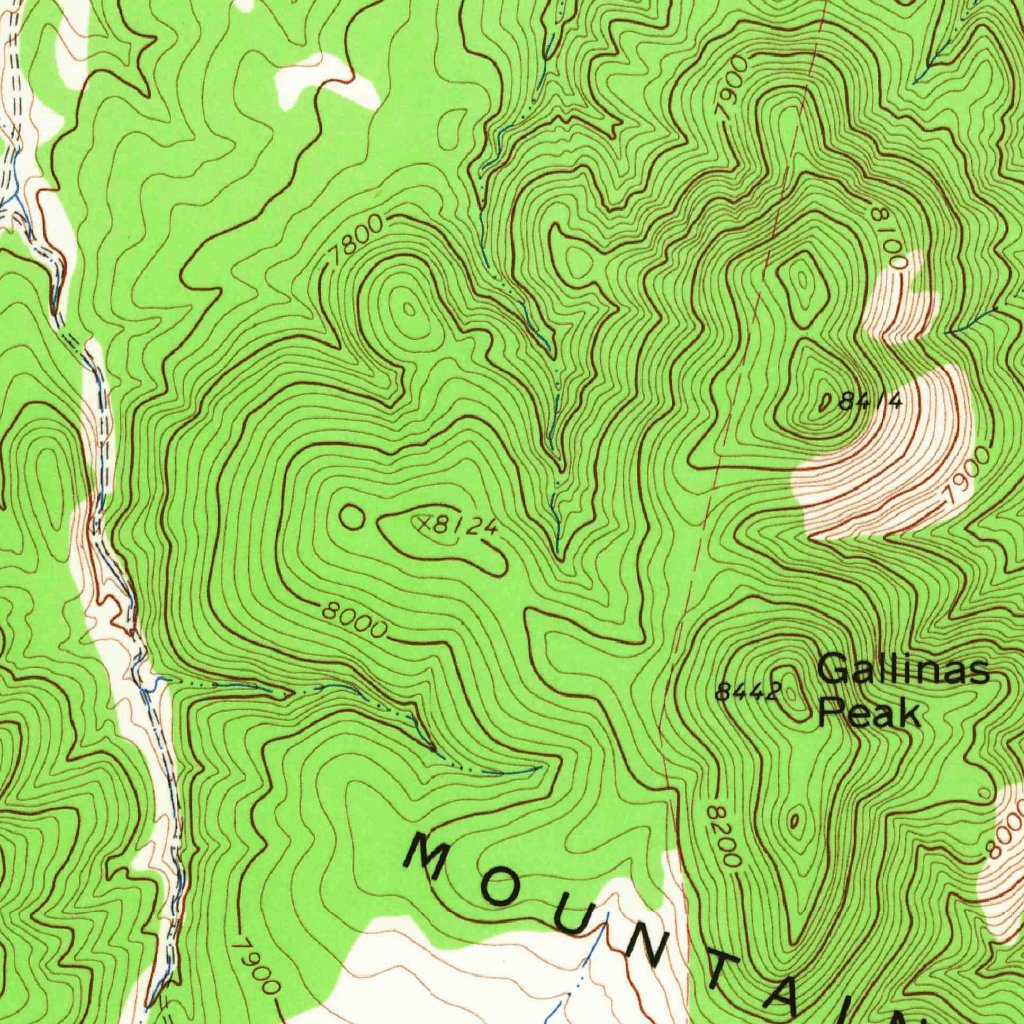 Gallinas Peak, NM (1964, 24000-Scale) Map by United States Geological ...