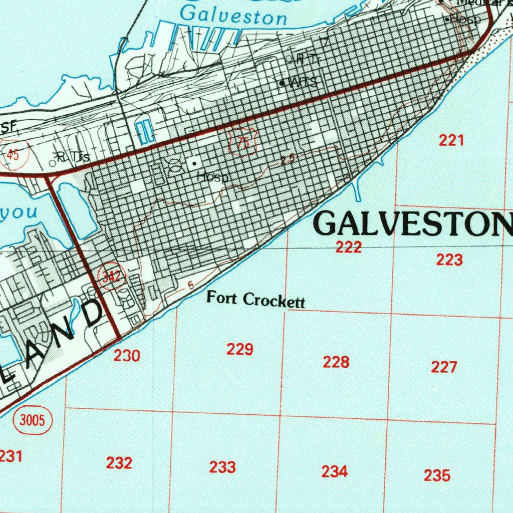 Galveston, TX (1983, 100000-Scale) Map by United States Geological ...
