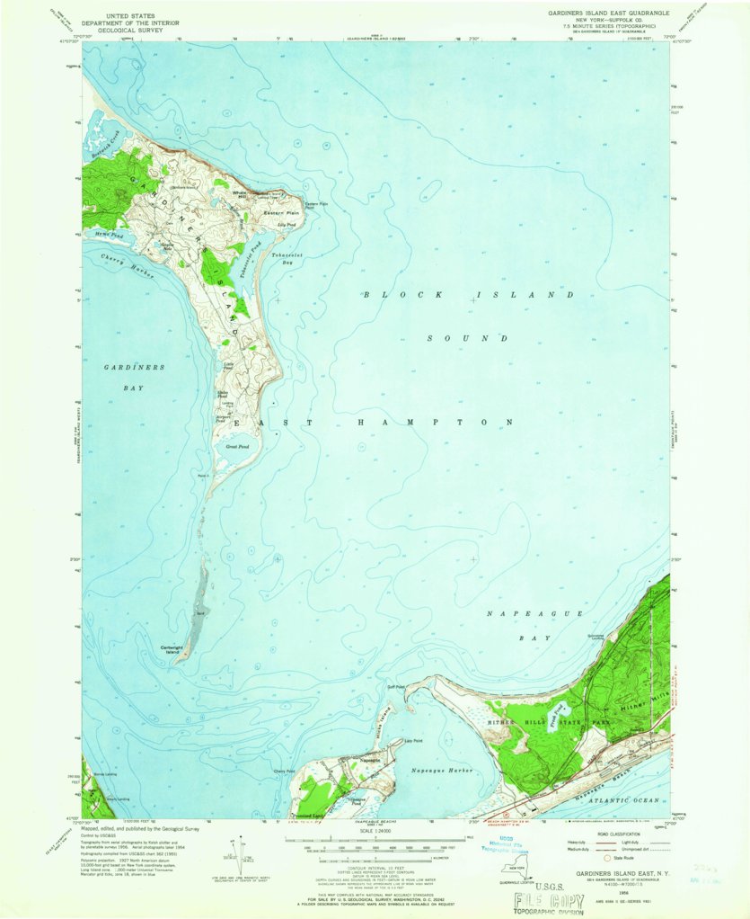 Gardiners Island East, NY (1956, 24000-Scale) Map by United States ...