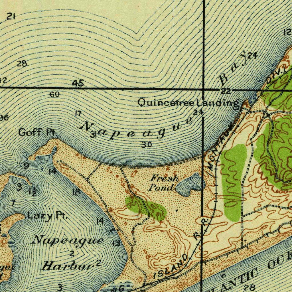 Gardiners Island, NY (1921, 62500-Scale) Map by United States ...