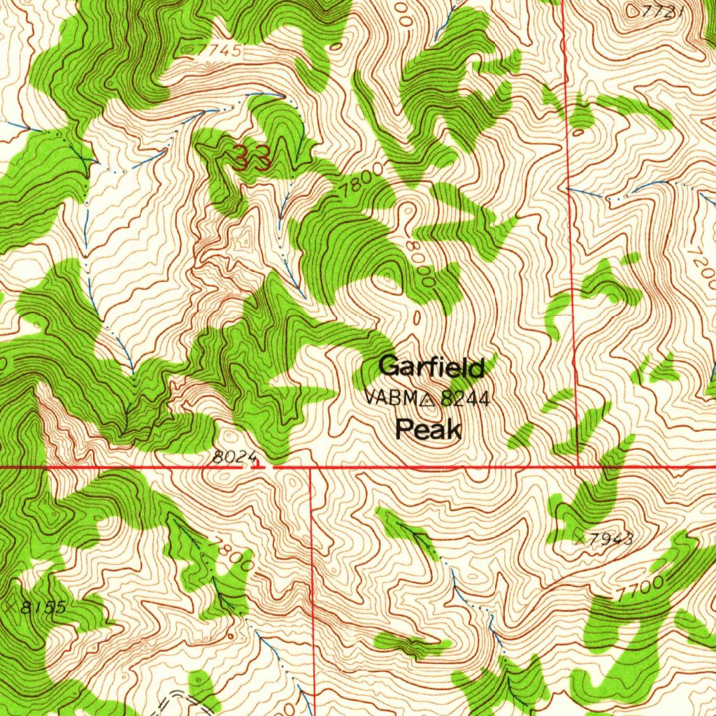 Garfield Peak, WY (1959, 24000-Scale) Map by United States Geological ...