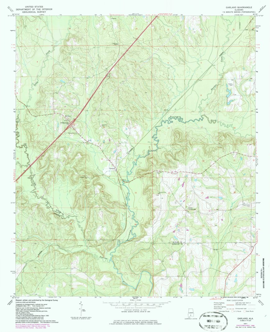 Garland, AL (1971, 24000-Scale) Map by United States Geological Survey ...