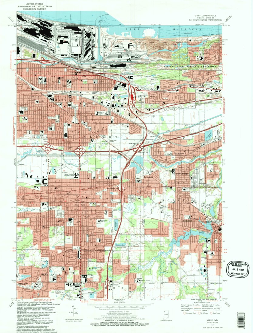 Gary, IN (1991, 24000-Scale) Map by United States Geological Survey ...