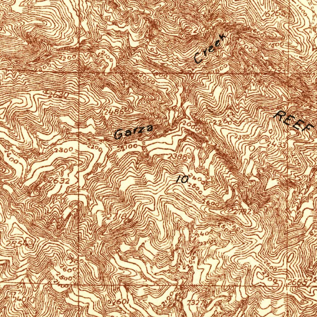 Garza Peak, CA (1934, 31680-Scale) Map by United States Geological ...