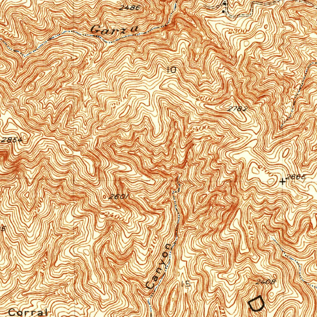 Garza Peak, CA (1937, 31680-Scale) Map by United States Geological ...