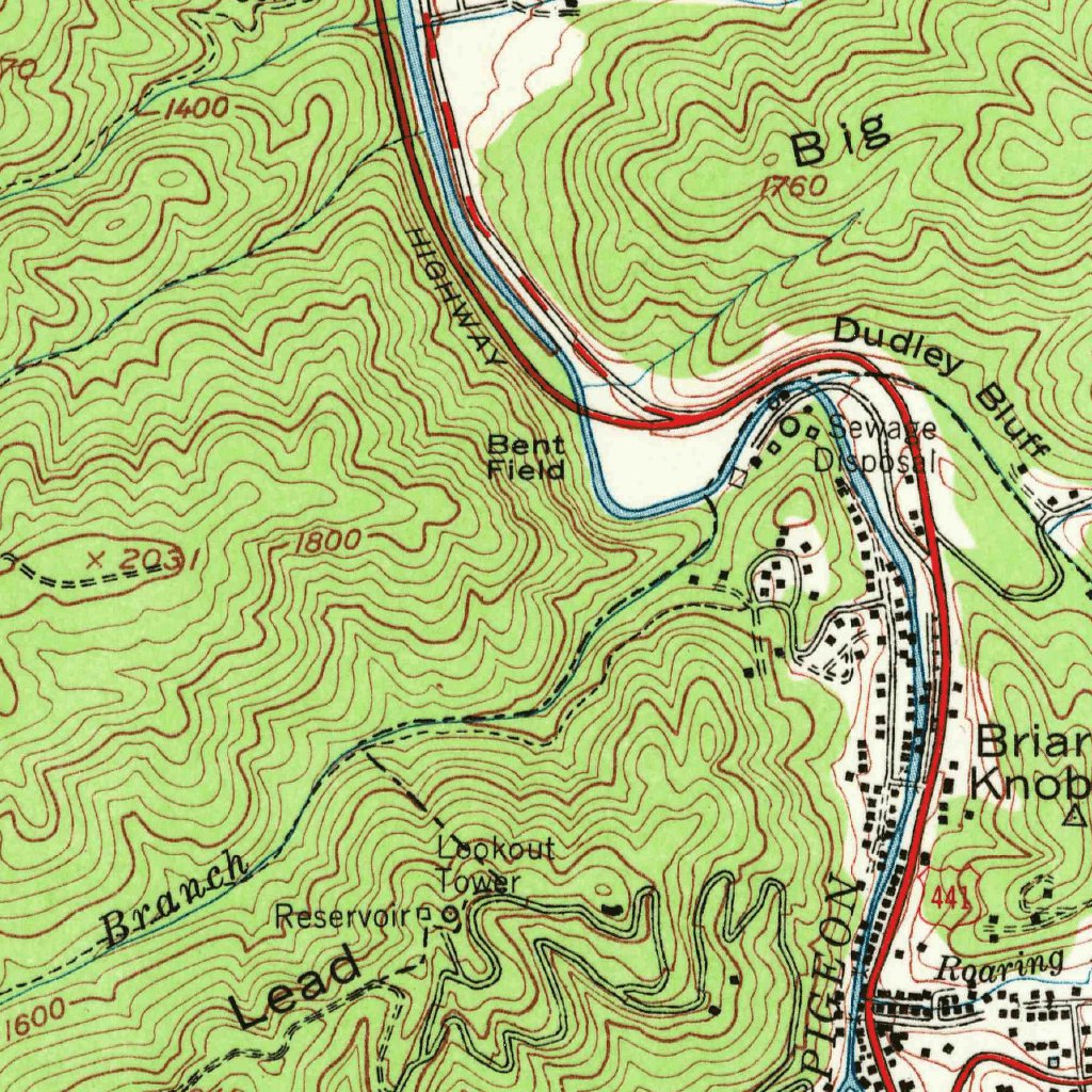 Gatlinburg, TN (1956, 24000-Scale) Map by United States Geological ...