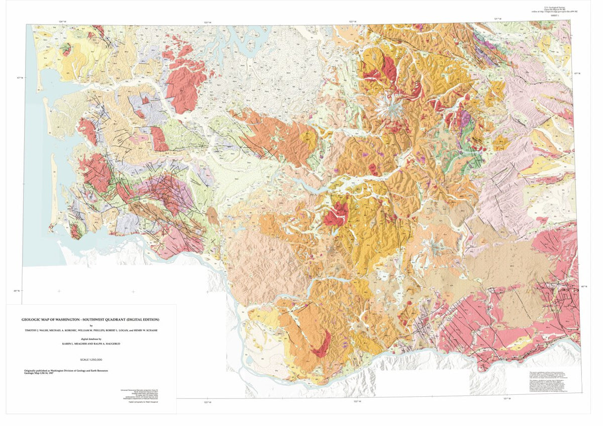 Geological Map of Washington - Southwest quadrant by United States ...