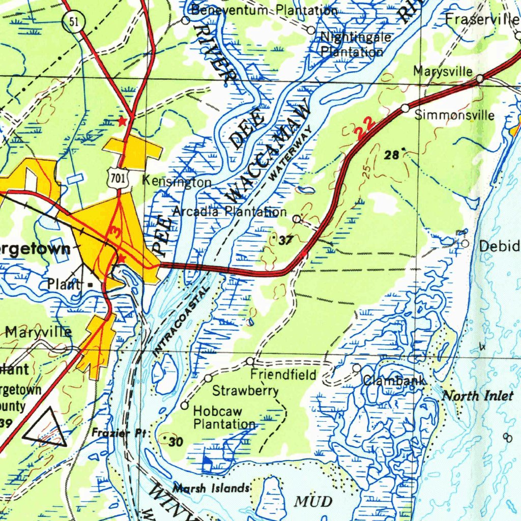 Georgetown, SC-NC (1974, 250000-Scale) Map by United States Geological ...