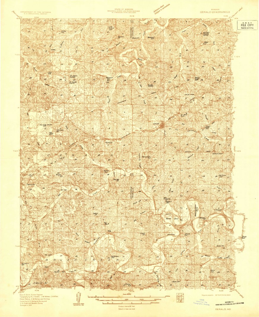 Gerald, MO (1935, 48000-Scale) Map by United States Geological Survey ...