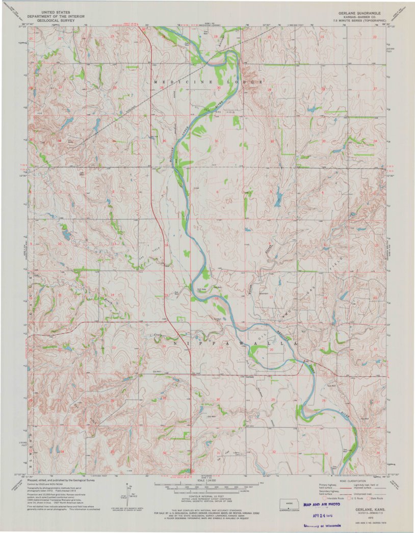 Gerlane, KS (1973, 24000-Scale) Map by United States Geological Survey ...