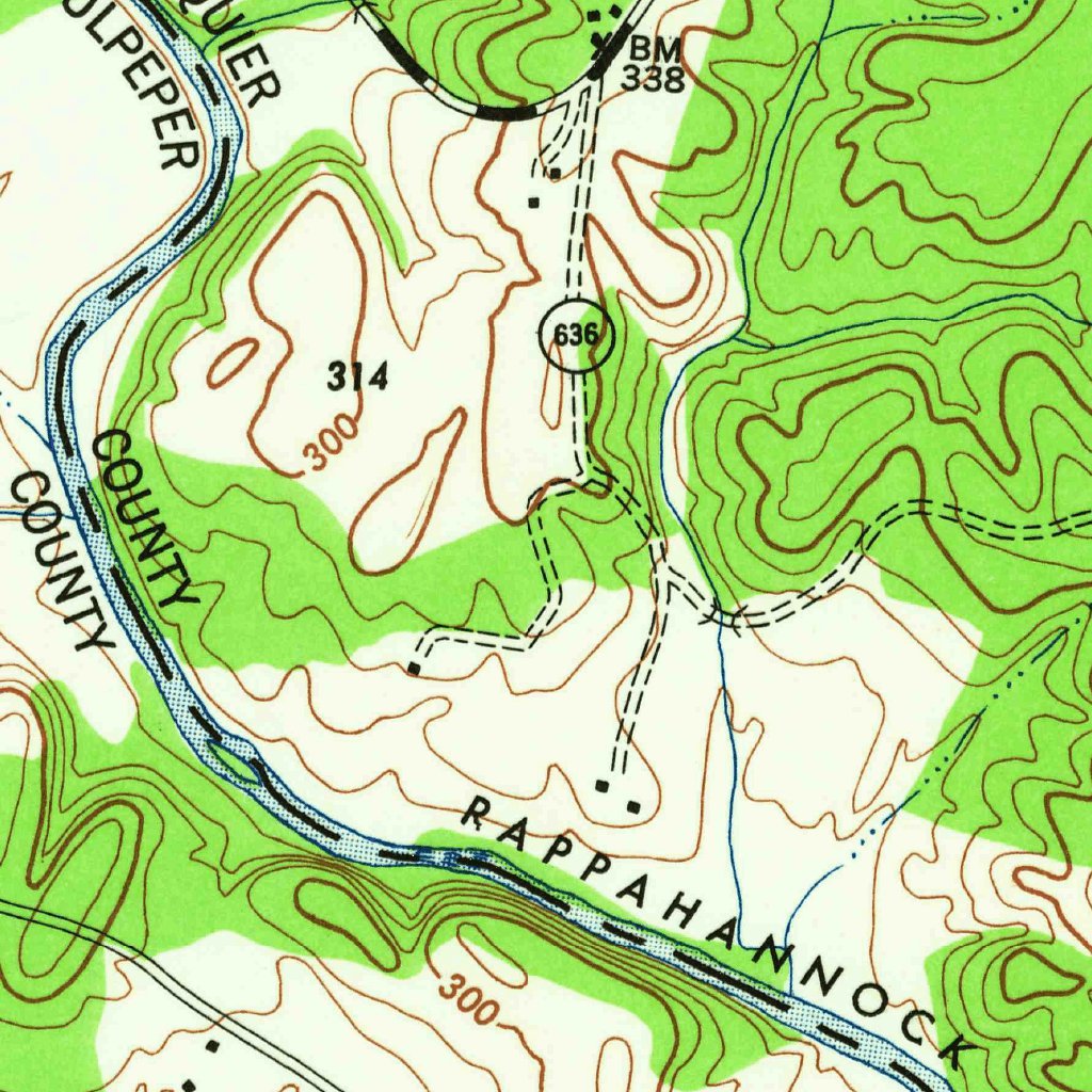 Germanna Bridge, VA (1943, 24000-Scale) Map by United States Geological ...