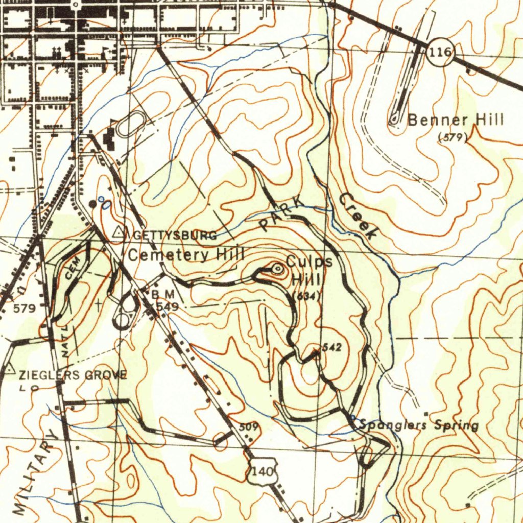 Gettysburg, PA (1944, 31680-Scale) Map by United States Geological ...