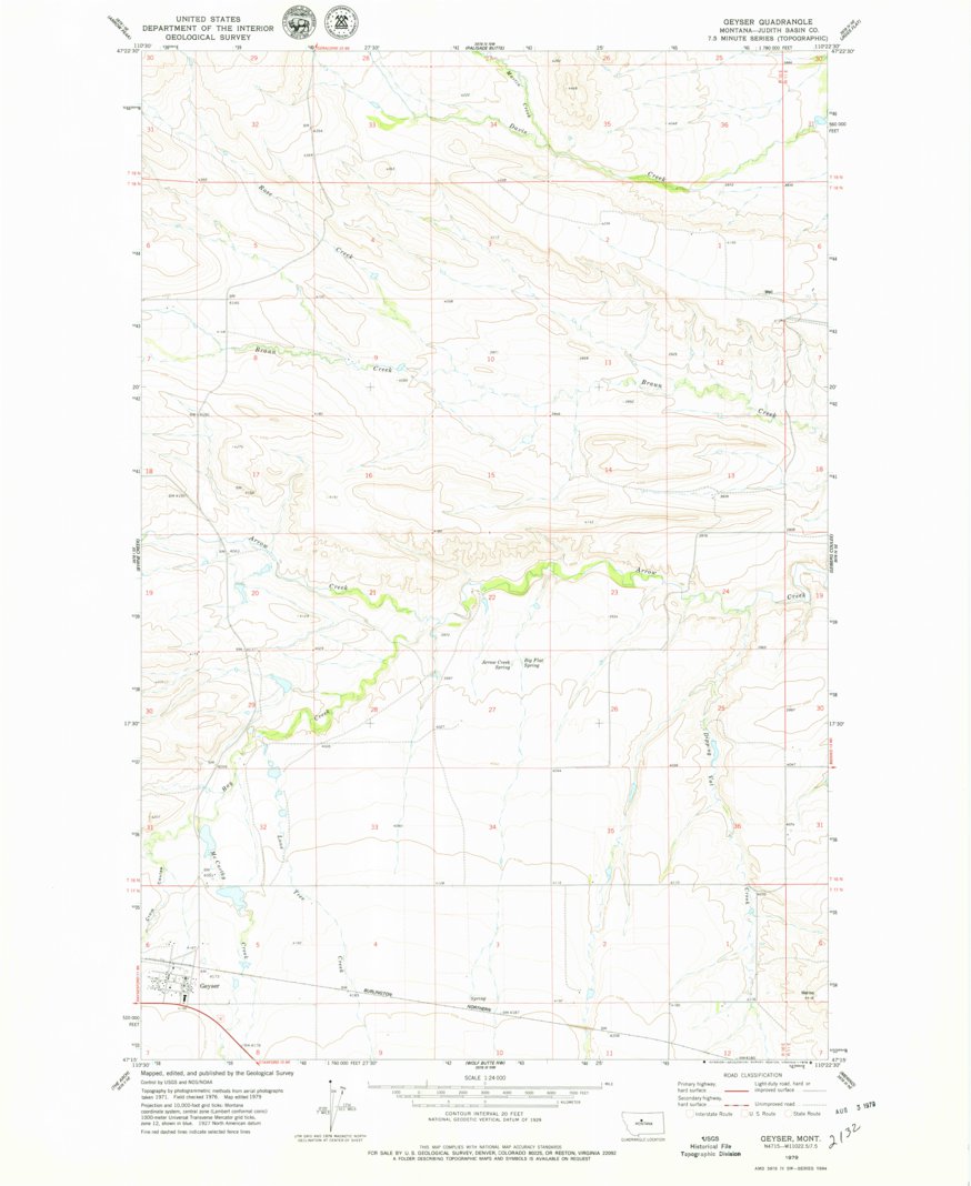 Geyser, MT (1979, 24000-Scale) Map by United States Geological Survey ...