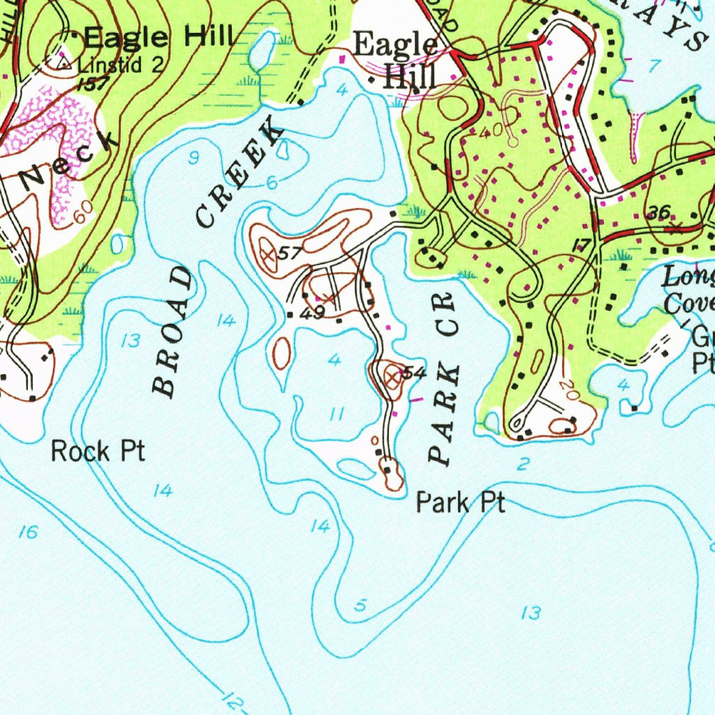 Gibson Island, MD (1954, 24000-Scale) Map by United States Geological ...