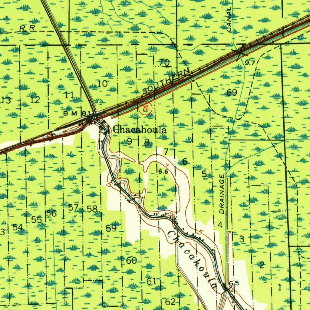 Gibson, LA (1939, 62500-Scale) Map by United States Geological Survey ...