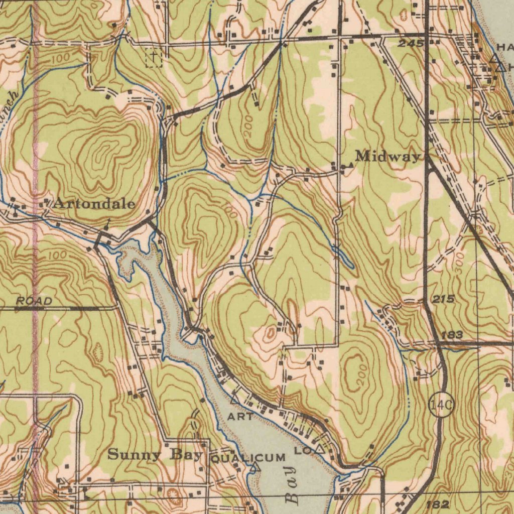 Gig Harbor, WA (1943, 62500-Scale) Map by United States Geological ...
