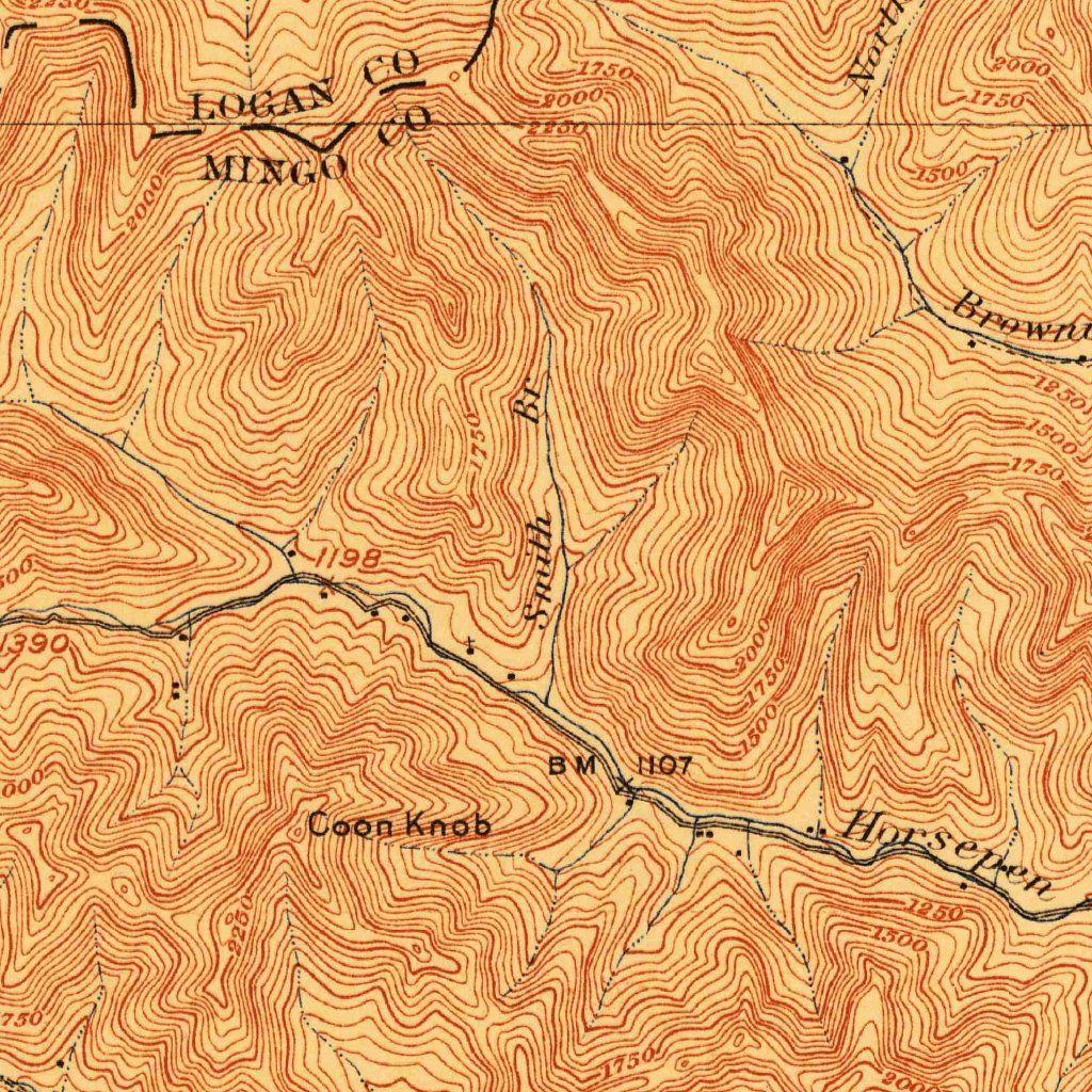 Gilbert, WV-VA-KY (1912, 62500-Scale) Map by United States Geological ...