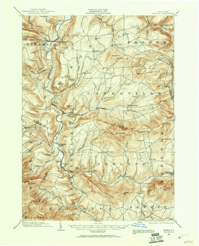 Gilboa, NY (1901, 62500-Scale) Map by United States Geological Survey ...