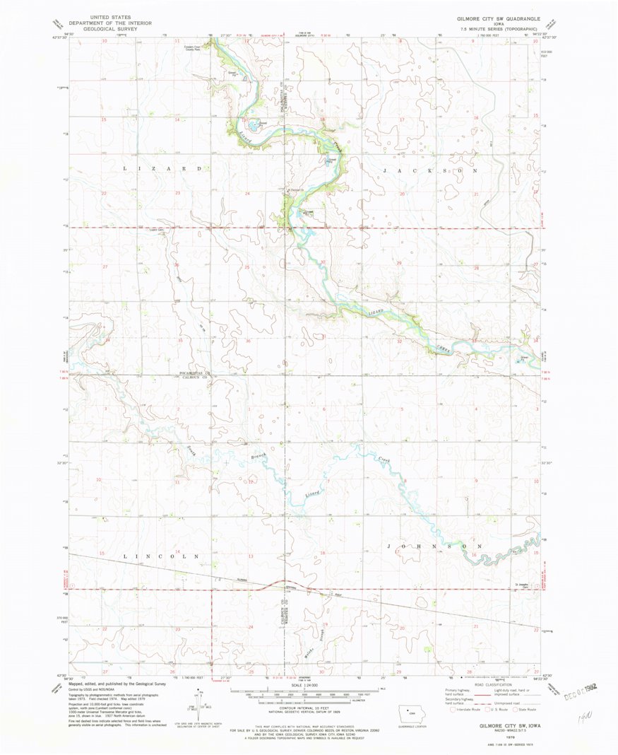 Gilmore City SW, IA (1979, 24000-Scale) Map by United States Geological ...
