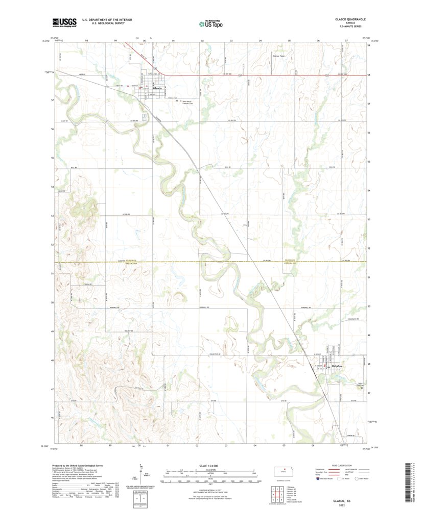 Glasco, KS (2022, 24000-Scale) Map by United States Geological Survey ...