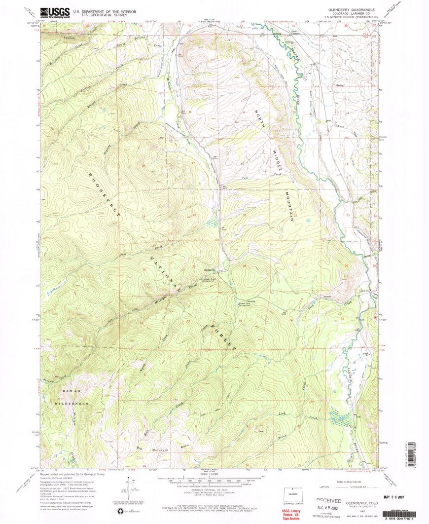 Glendevey, CO (1967, 24000-Scale) Map by United States Geological ...