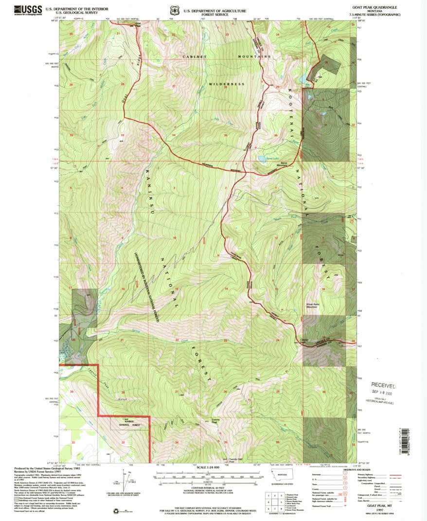 Goat Peak, MT (1997, 24000-Scale) Map by United States Geological ...