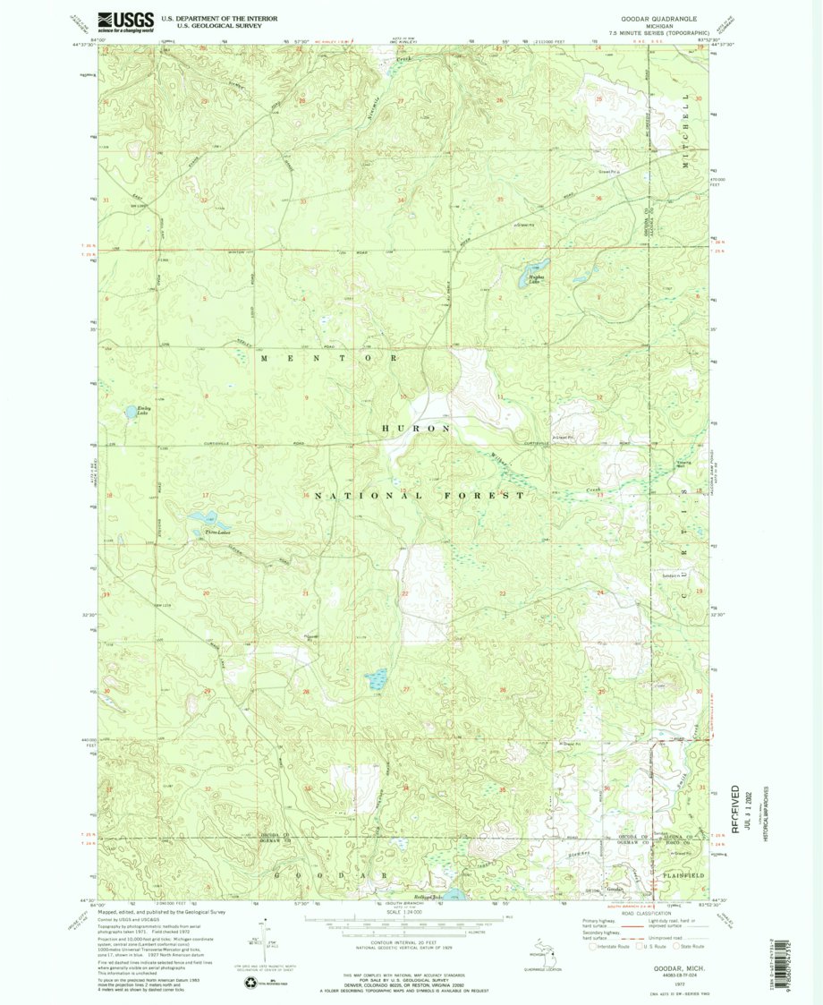 Goodar, MI (1972, 24000-Scale) Map by United States Geological Survey ...