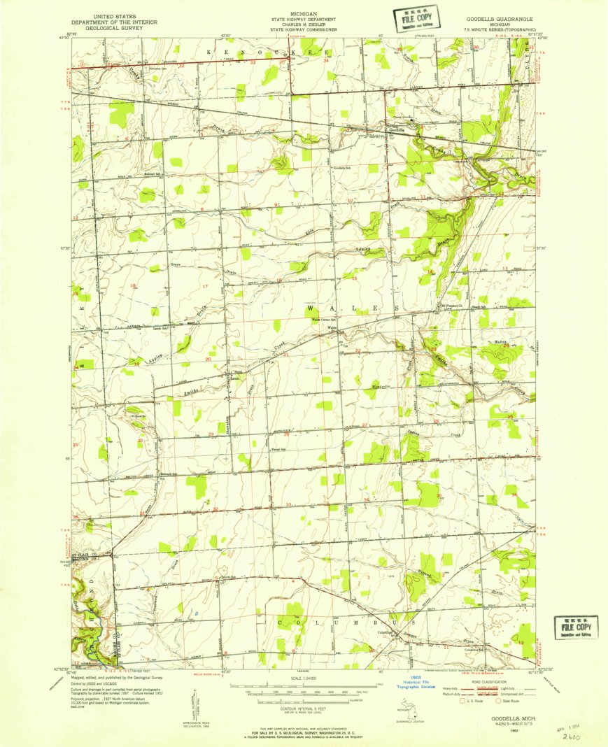 Goodells, MI (1952, 24000-Scale) Map by United States Geological Survey ...