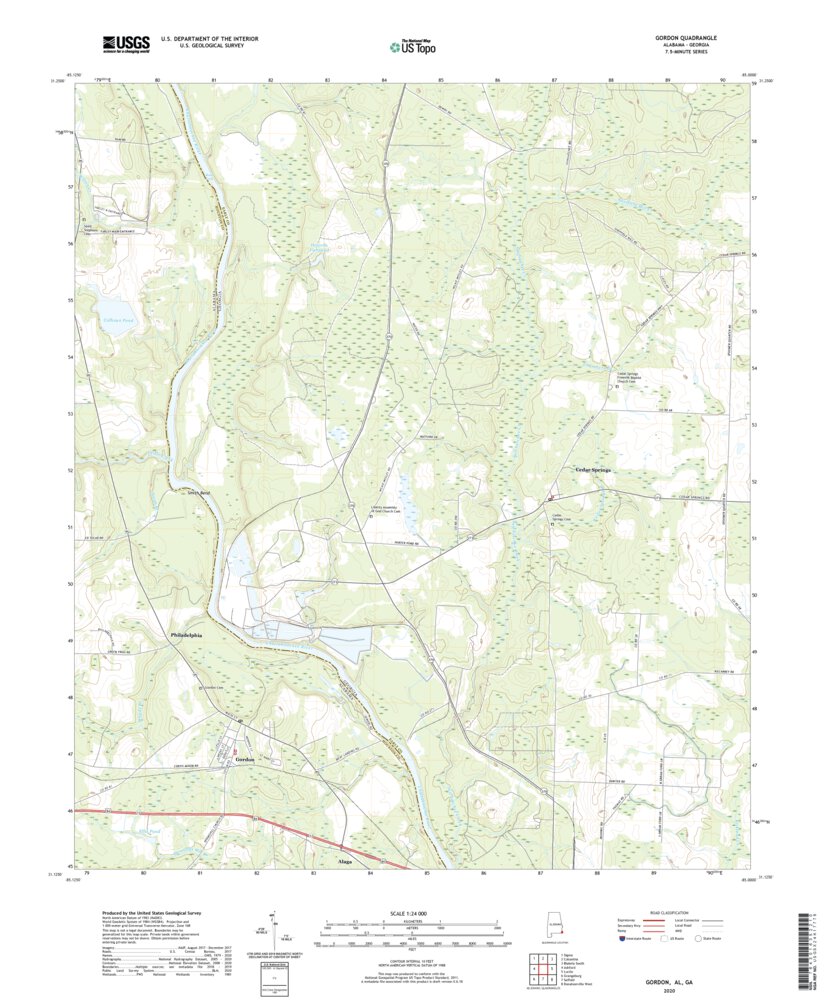 Gordon, AL (2020, 24000-Scale) Map by United States Geological Survey ...