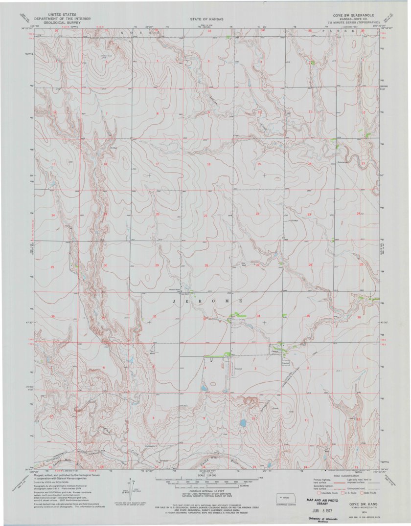Gove SW, KS (1974, 24000-Scale) Map by United States Geological Survey ...