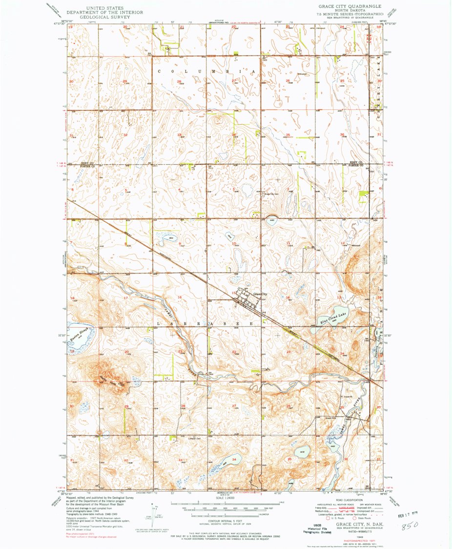 Grace City, ND (1949, 24000-Scale) Map by United States Geological ...