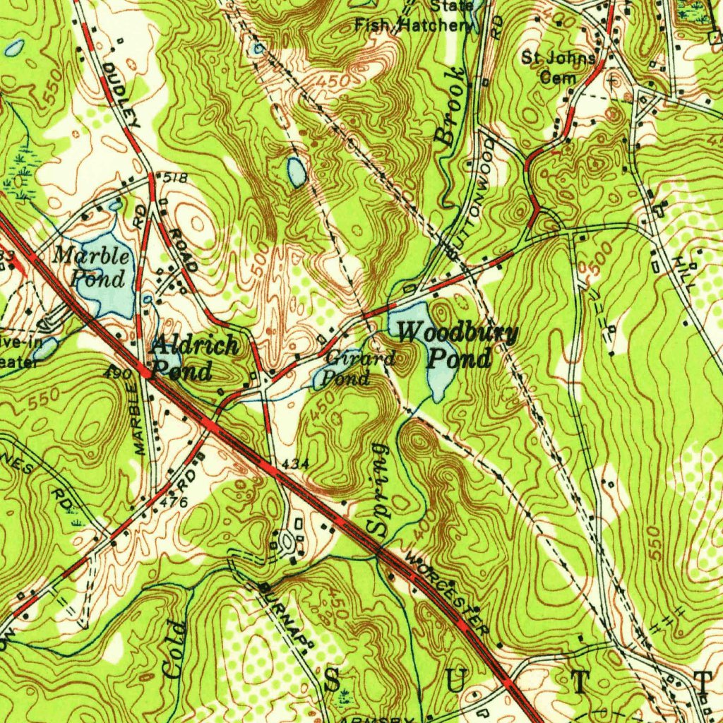 Grafton, MA (1953, 31680-Scale) Map by United States Geological Survey ...