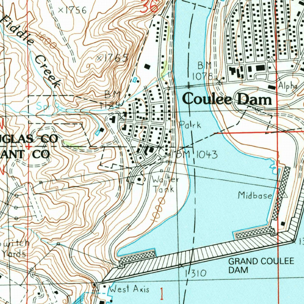Grand Coulee Dam, WA (1989, 24000-Scale) Map by United States ...