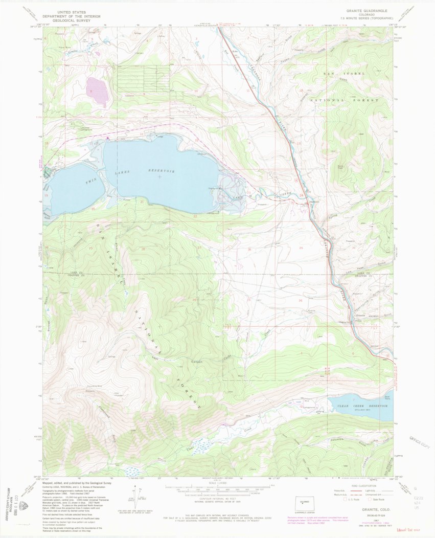 Granite, CO (1967, 24000-Scale) Map by United States Geological Survey ...