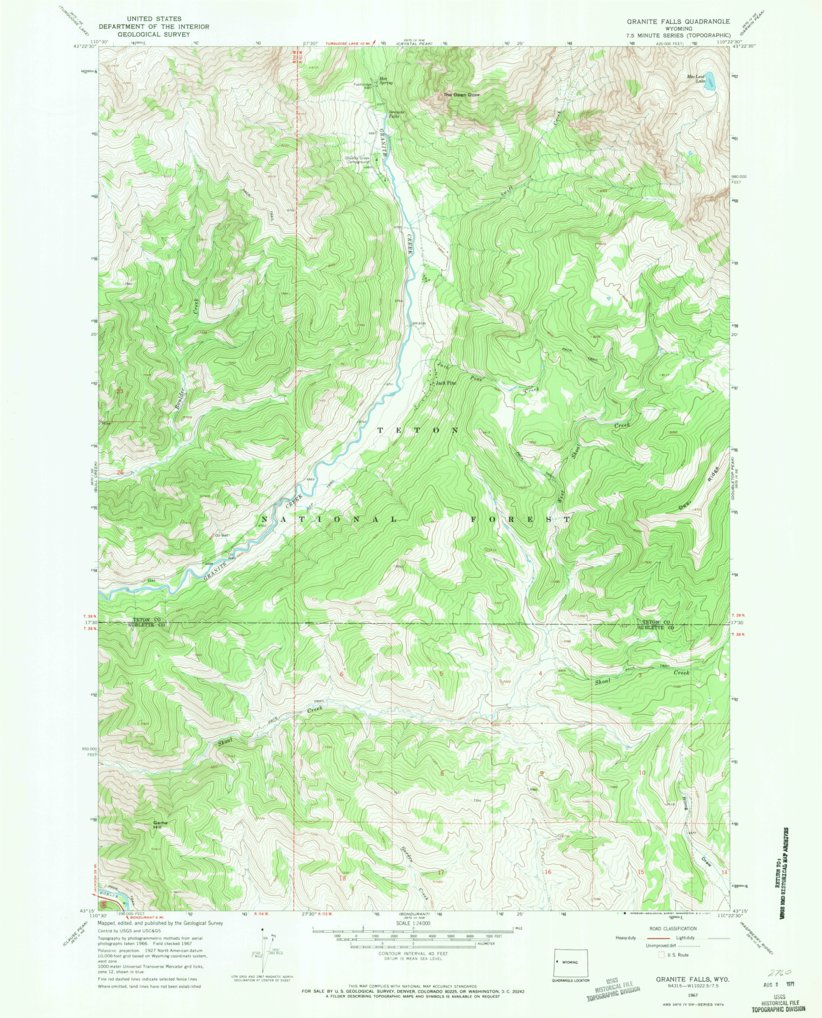 Granite Falls, WY (1967, 24000-Scale) Map by United States Geological ...