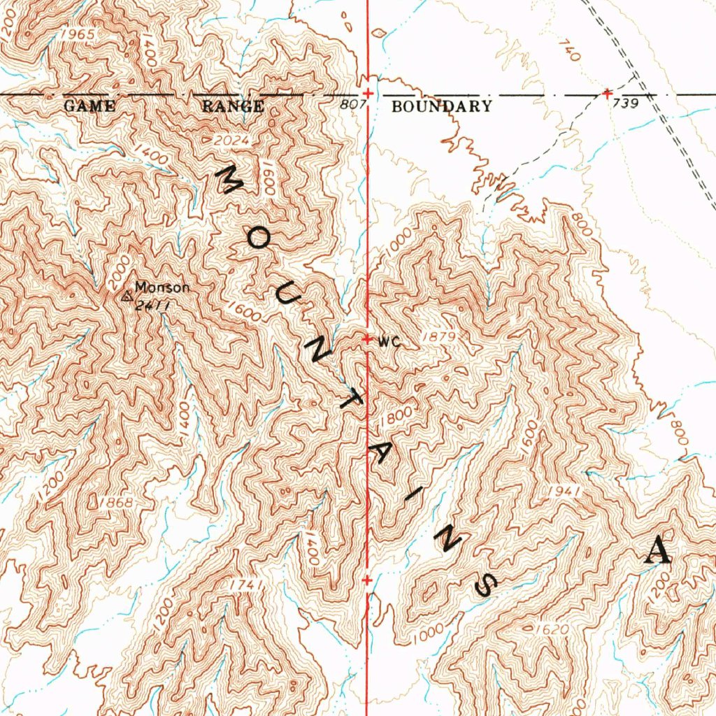 Granite Mountains, AZ (1965, 62500-Scale) Map by United States ...