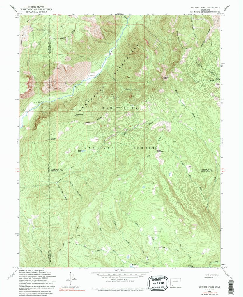 Granite Peak, CO (1964, 24000-Scale) Map by United States Geological ...