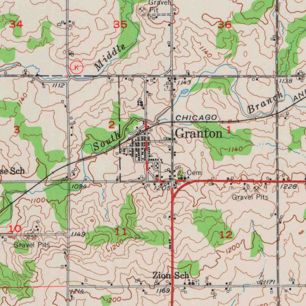 Granton, WI (1954, 62500-Scale) Map by United States Geological Survey ...