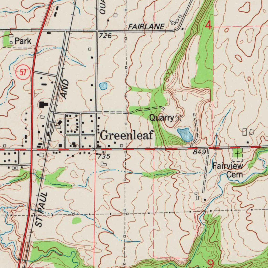 Greenleaf, WI (1974, 24000-Scale) Map by United States Geological ...