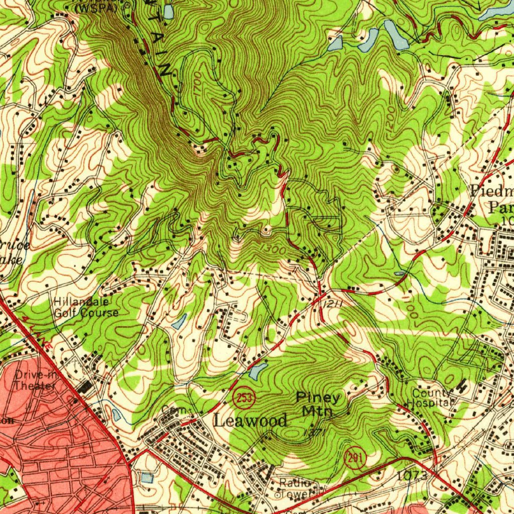 Greenville, SC (1957, 62500-Scale) Map by United States Geological ...