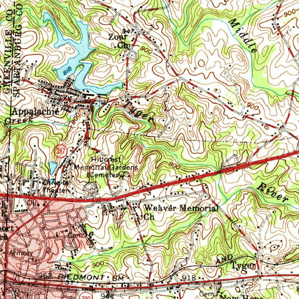 Greer, SC (1957, 62500-Scale) Map by United States Geological Survey ...