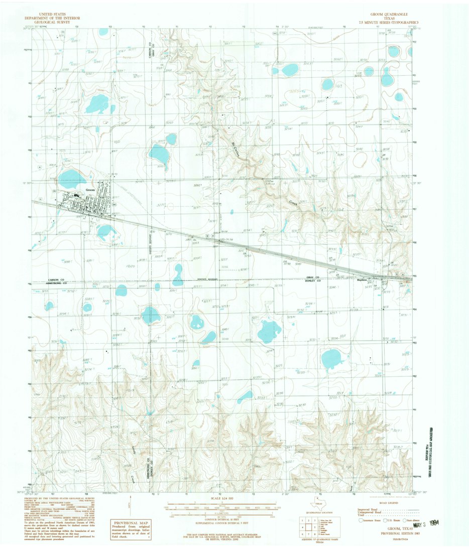 Groom, TX (1983, 24000-Scale) Map by United States Geological Survey ...