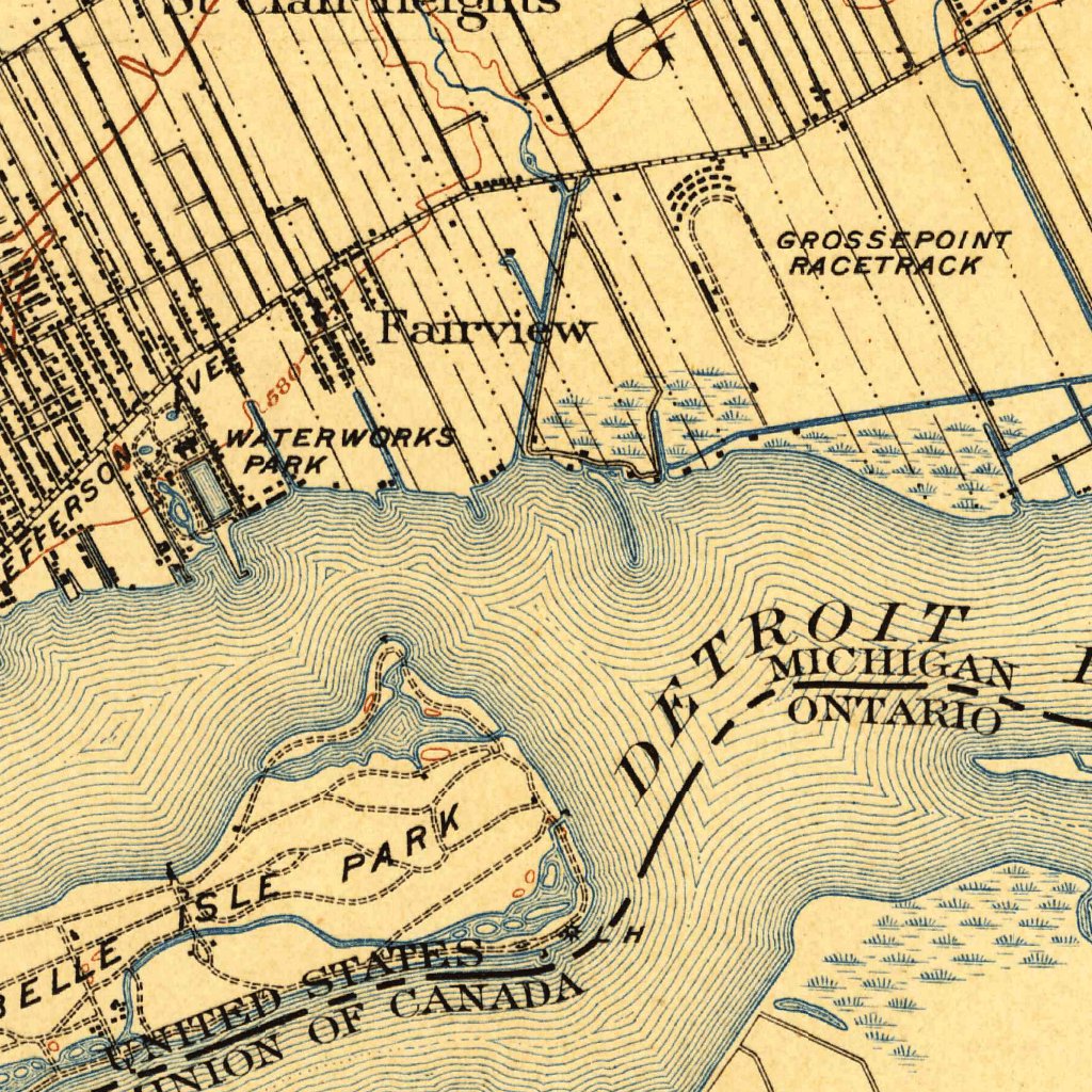 Grosse Pointe, MI (1905, 62500-Scale) Map by United States Geological ...