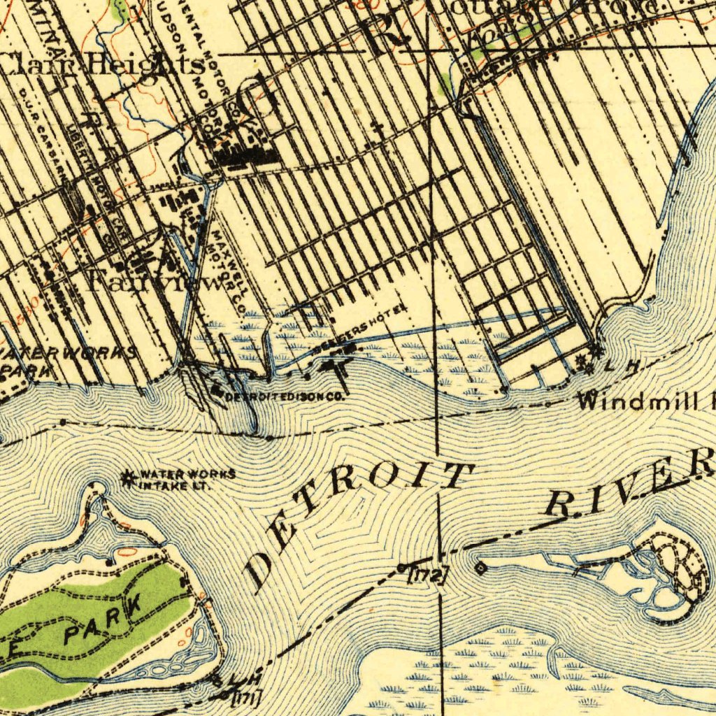 Grosse Pointe, MI (1918, 62500-Scale) Map by United States Geological ...