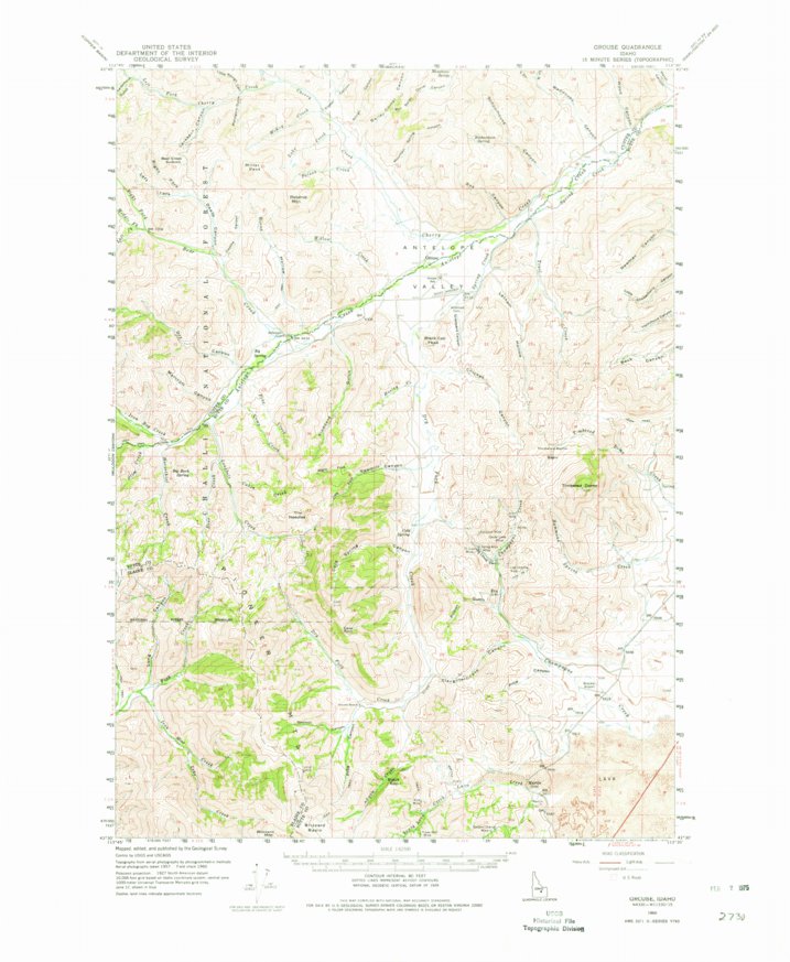 Grouse, ID (1960, 62500-Scale) Map by United States Geological Survey ...